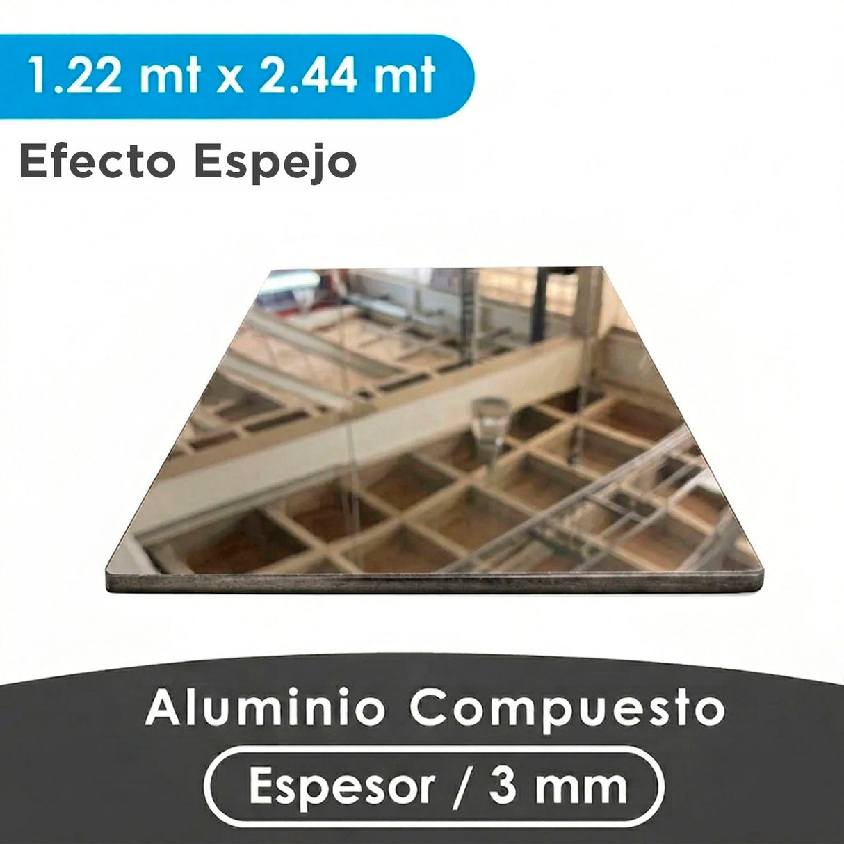 ALUMINIO COMPUESTO ALUKOMP TIPO ESPEJO SILVER 4MM /0.30MM 1.22X2.44 MT ...